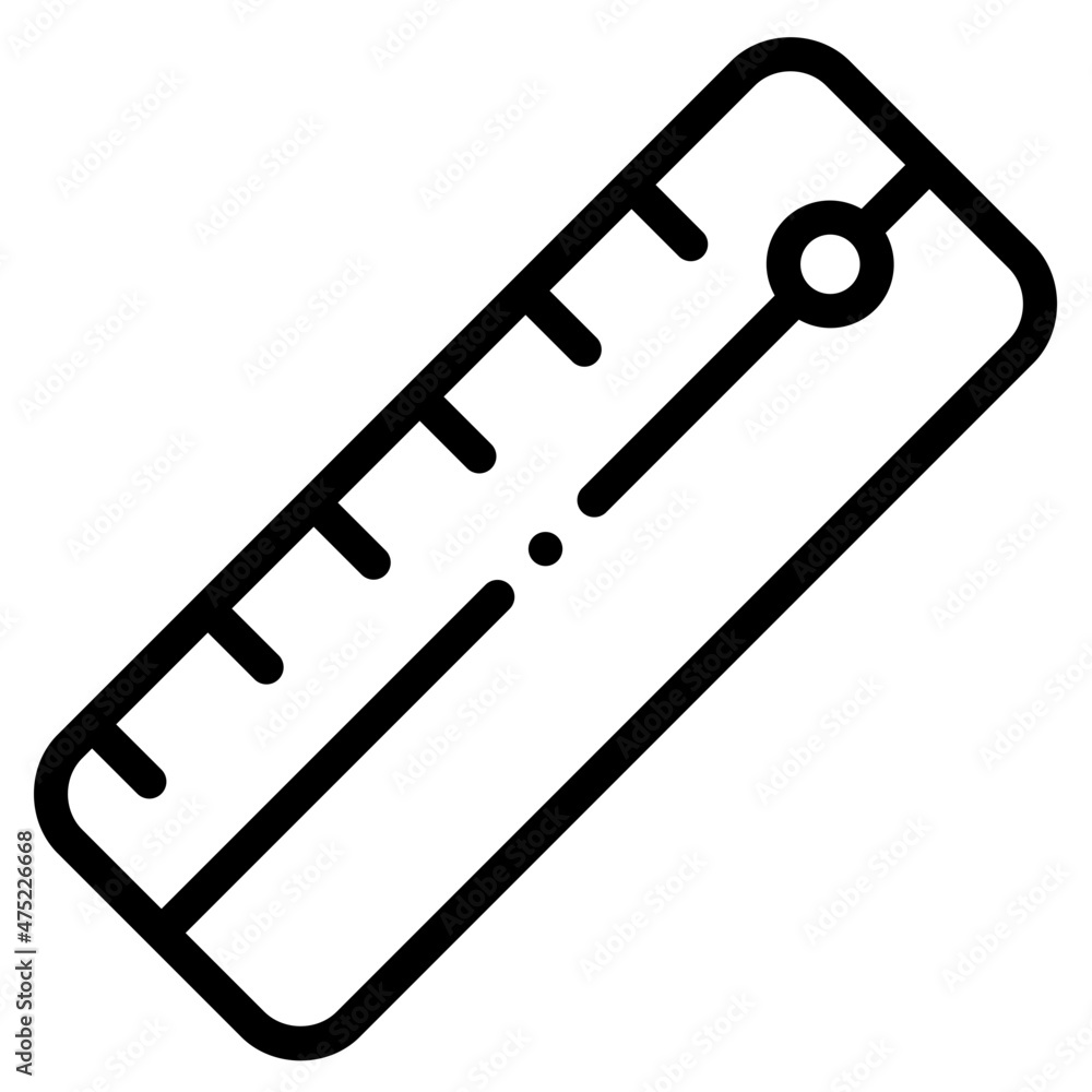 ruler outline icon Stock Vector | Adobe Stock