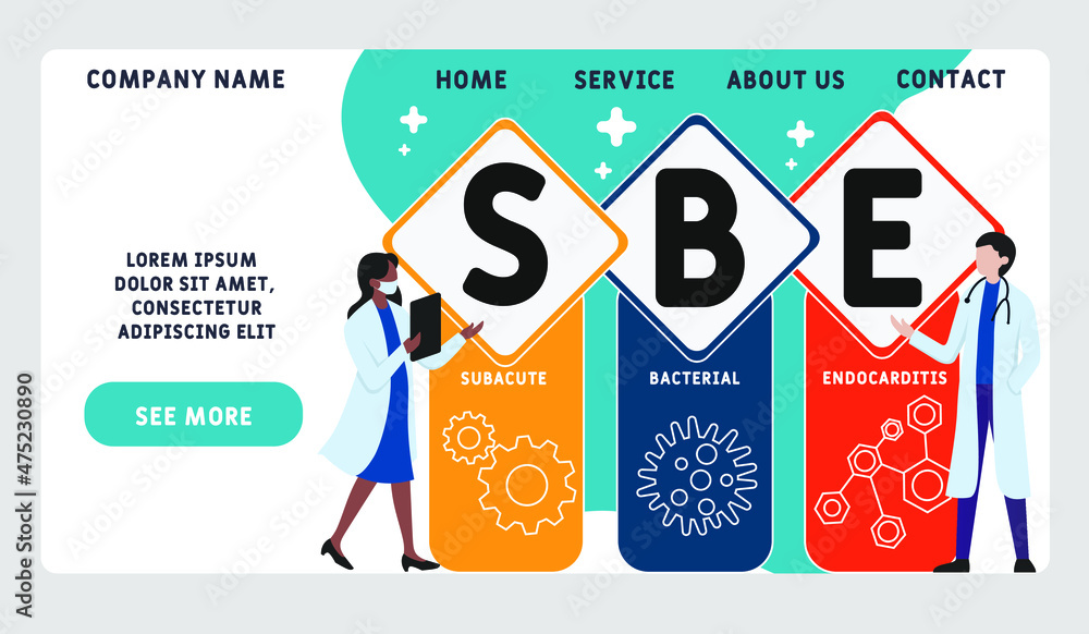 SBE - Subacute Bacterial Endocarditis acronym. medical concept ...