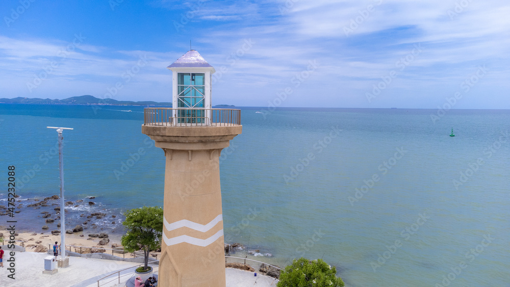 Beautiful aerial view of Balihai lighthouse port area. Famous place for ...