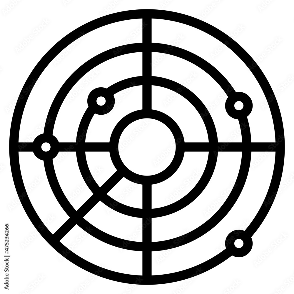 radar outline icon Stock Vector | Adobe Stock