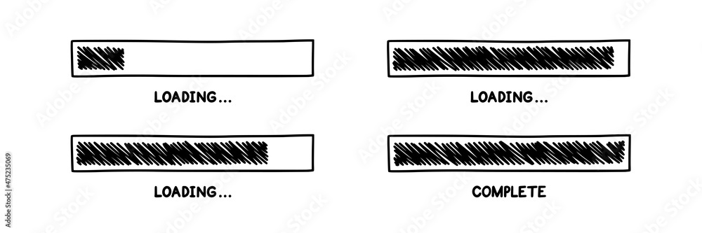 Progress loading bar with buffering indicator. Infographics design ...