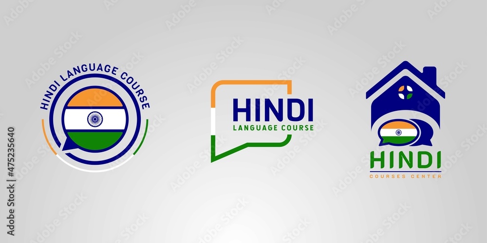 Learning Hindi Language Course Logo. language exchange program, forum ...
