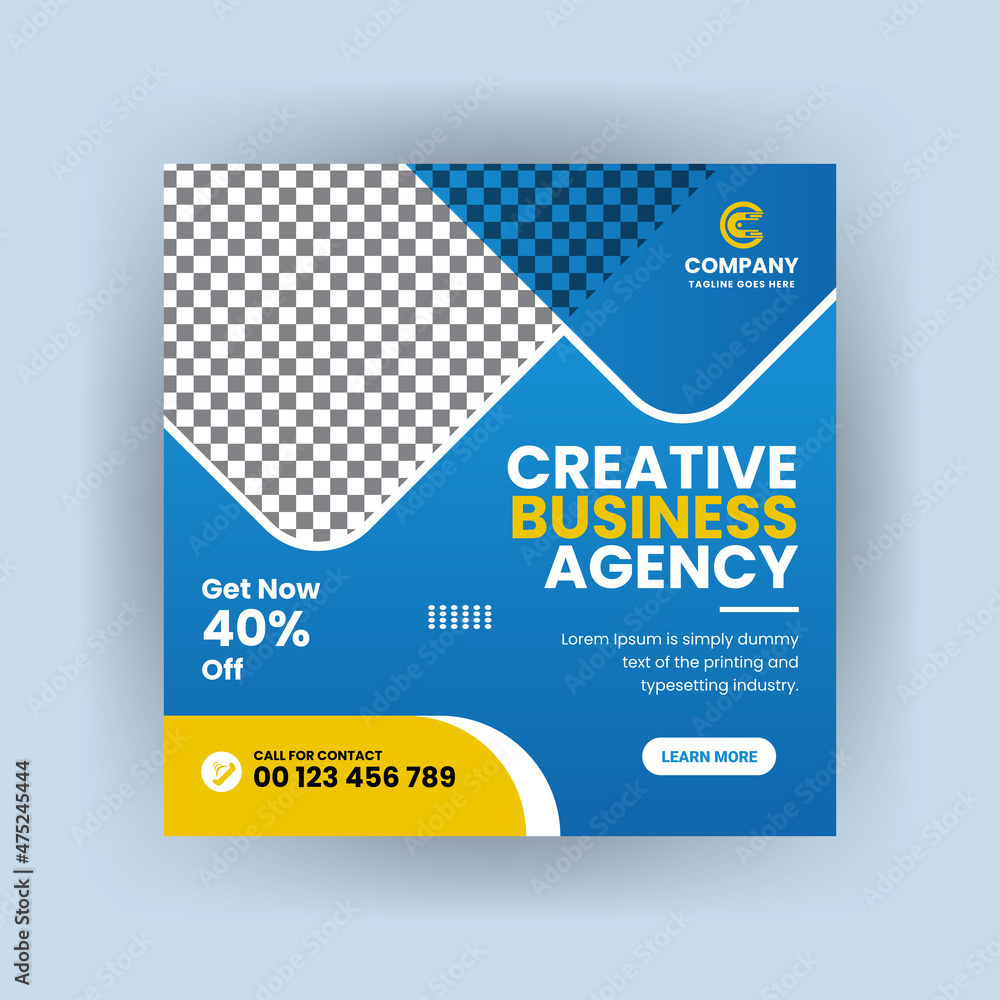 Social square web banner for social media post template design ...