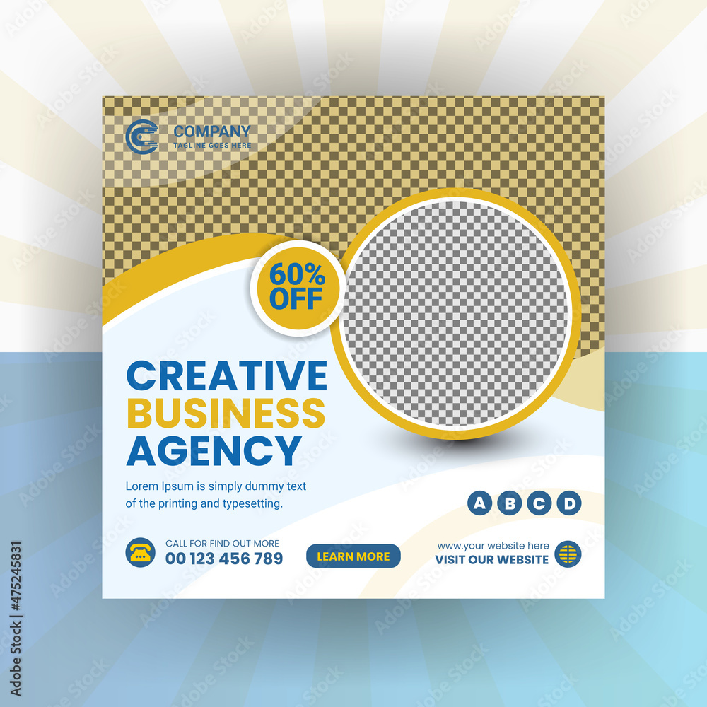 Social square web banner for social media post template design ...