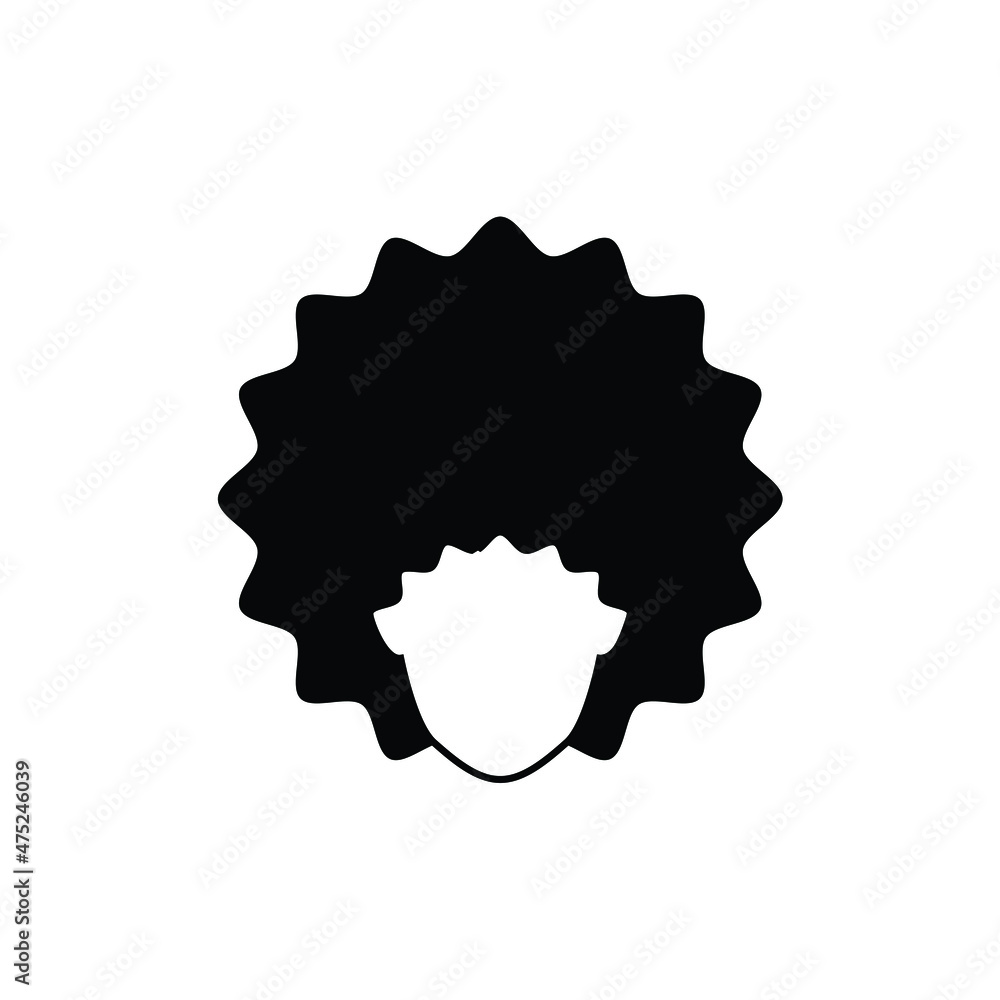 afro hairstyle logo design vector illustration Stock Vector | Adobe Stock