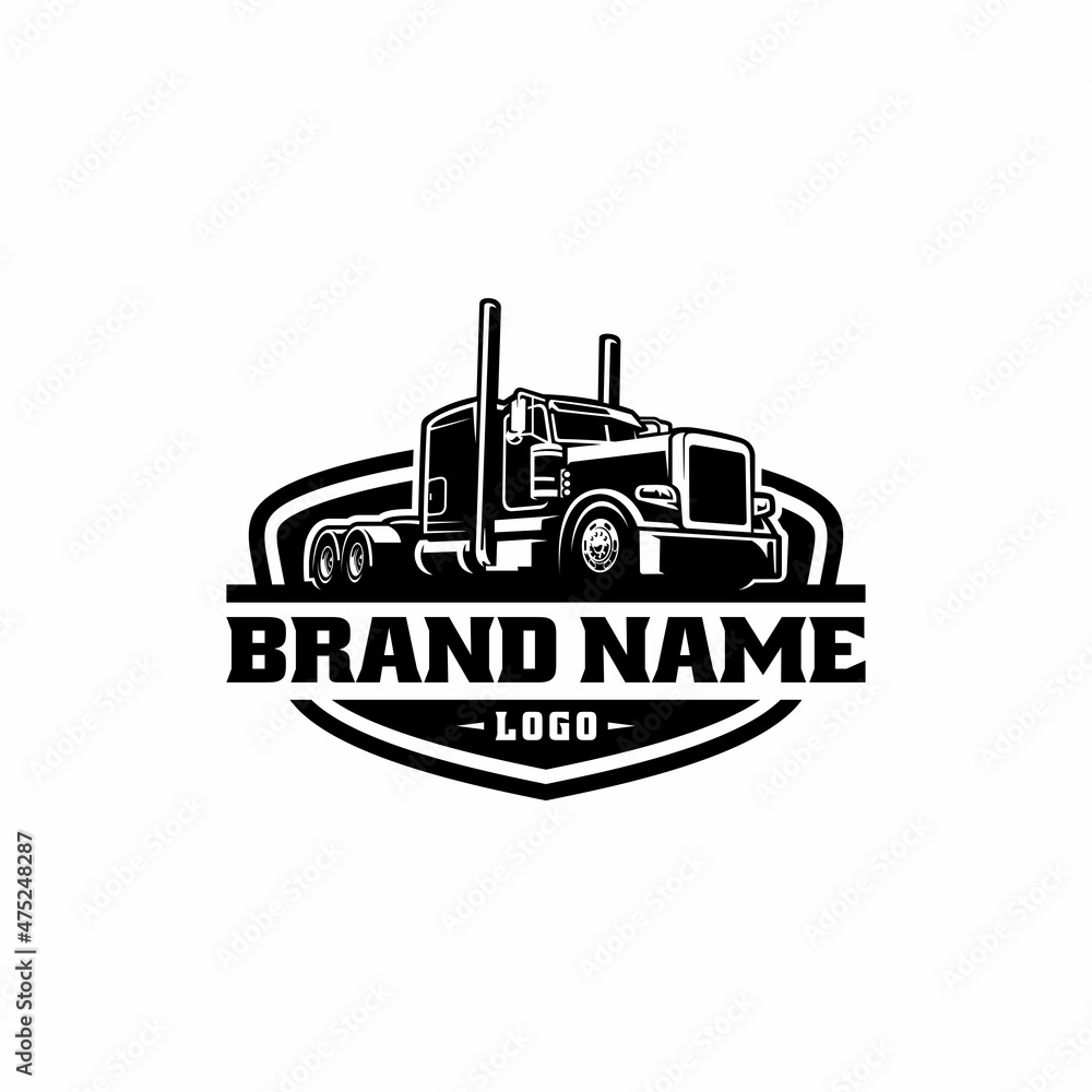 trucking industry, american truck, big rig logo vector Stock Vector ...