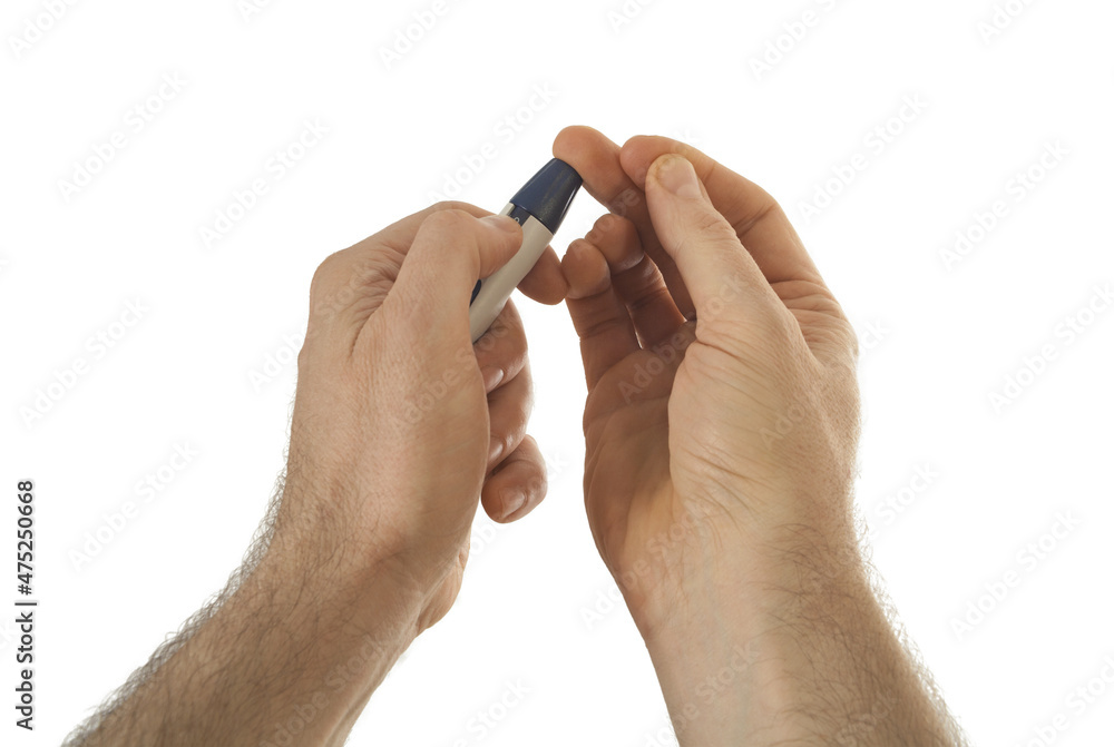 The process of piercing the skin to obtain a blood sample. The lancet ...