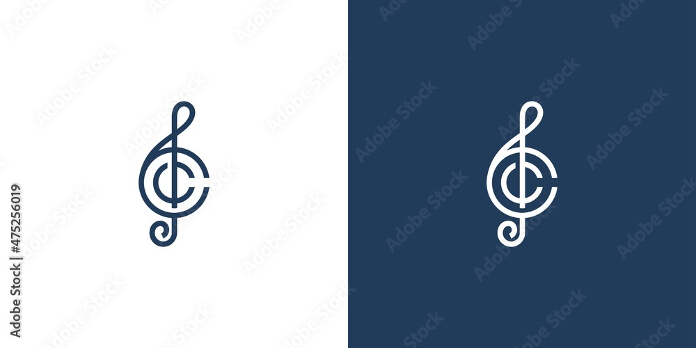 Modern and elegant C initials music logo design 2 Stock Vector | Adobe ...