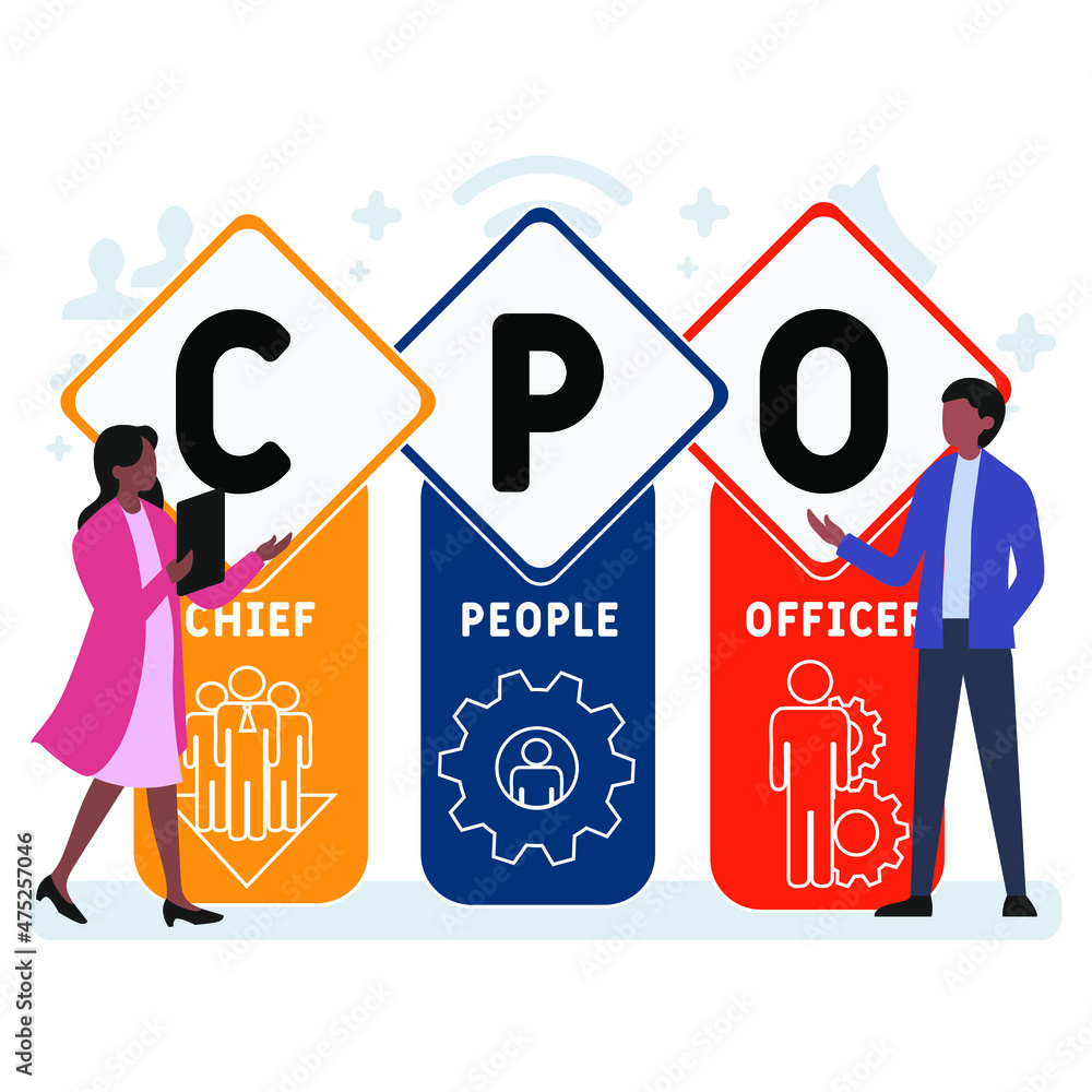 CPO - Chief People Officer acronym. business concept background. vector ...