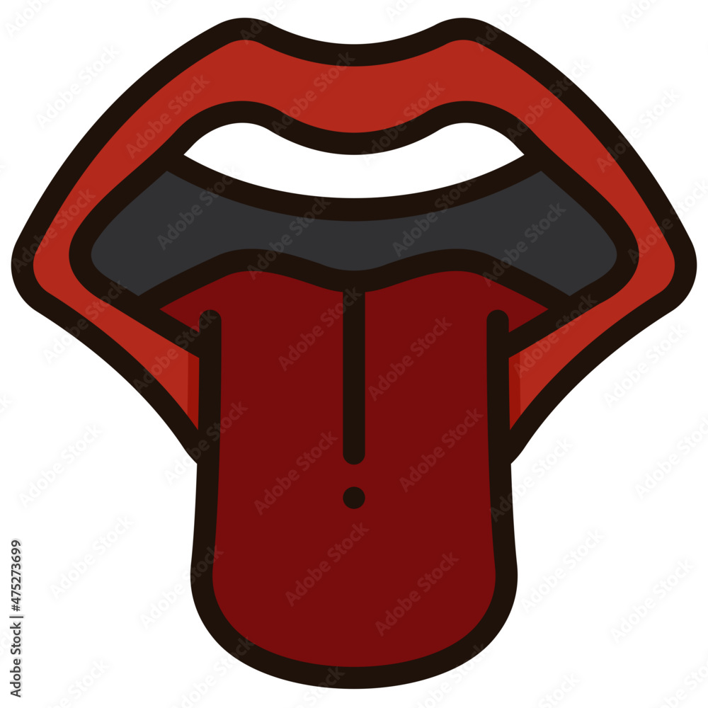 tongue filled outline icon Stock Vector | Adobe Stock