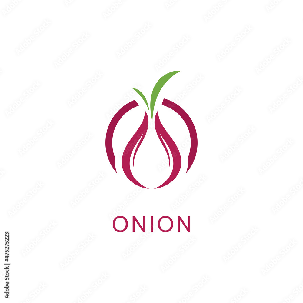 Onion logo vector , red onion icon . illustration Simple onion symbol ...