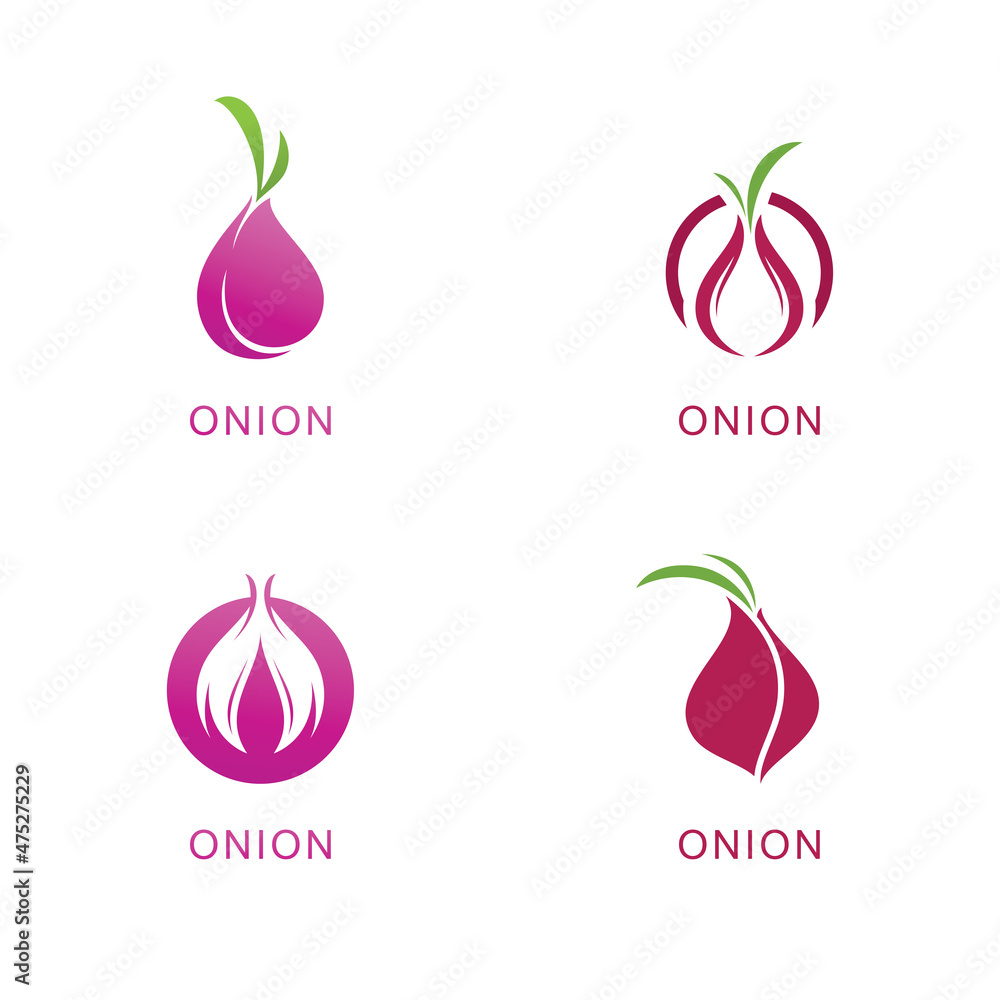 Onion logo vector , red onion icon . illustration Simple onion symbol ...