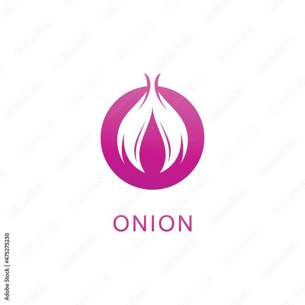Onion logo vector , red onion icon . illustration Simple onion symbol ...