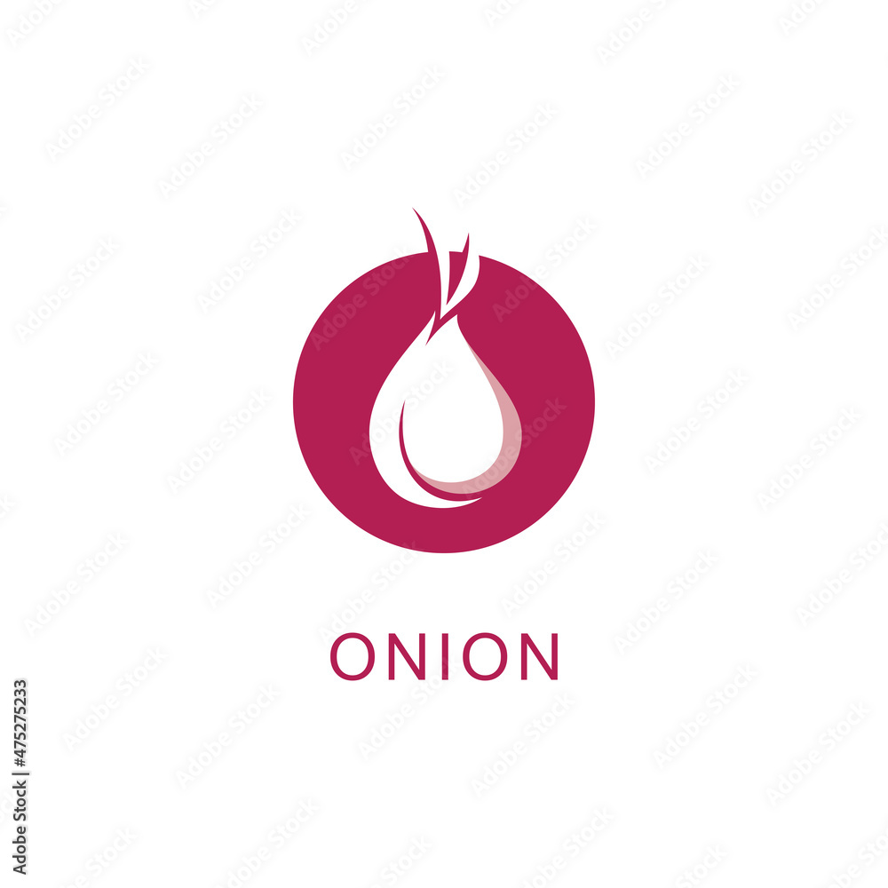 Onion logo vector , red onion icon . illustration Simple onion symbol ...