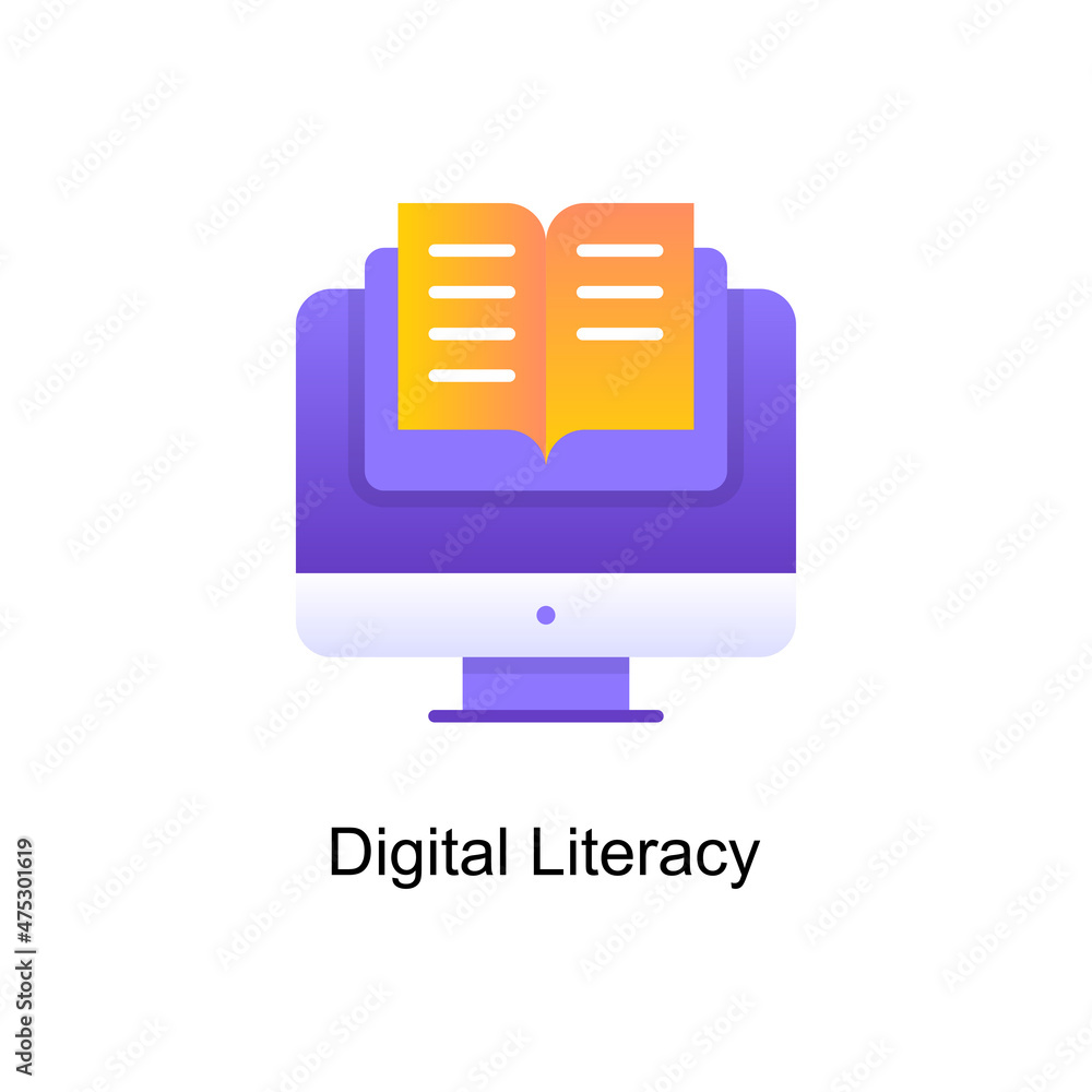 Digital Literacy vector Gradient Icon Design illustration ...
