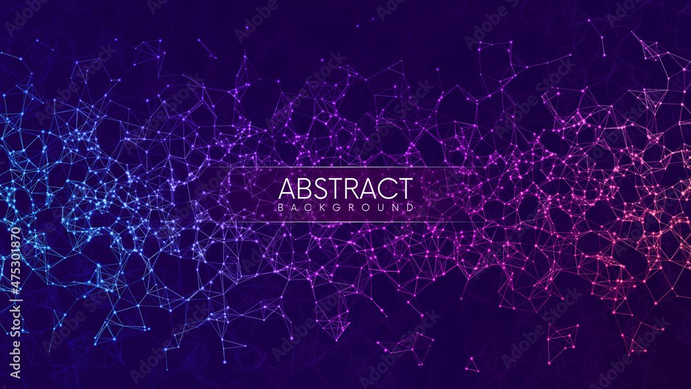 Neural network or Artificial Intelligence futuristic concept background with plexus effect ...