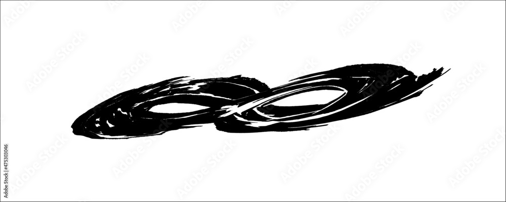Infinity sign in a sloppy sketch style with a grunge brush. Vector ...