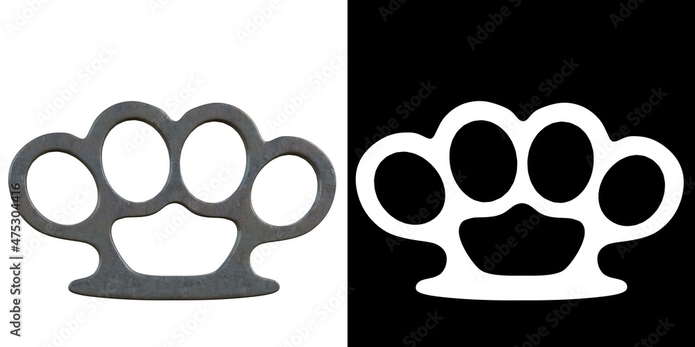 3D rendering illustration of a brass knuckles Stock Illustration ...
