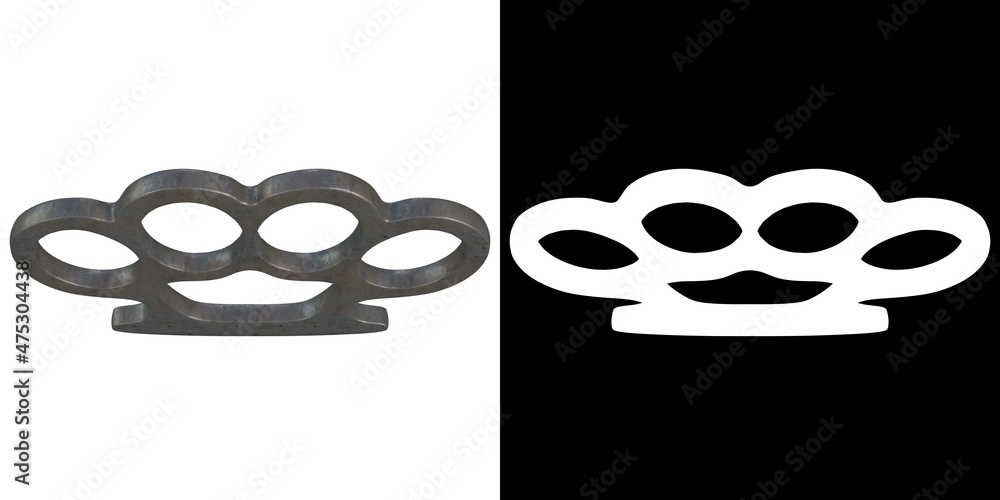 3D rendering illustration of a brass knuckles Stock Illustration ...