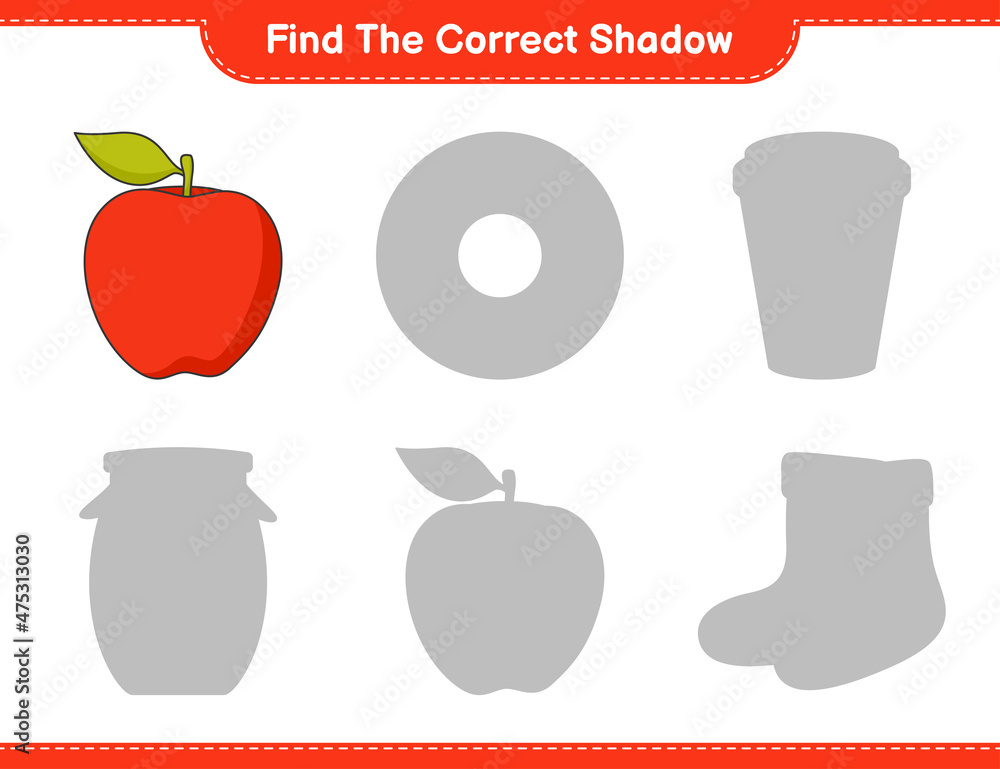 Find the correct shadow. Find and match the correct shadow of Apple ...