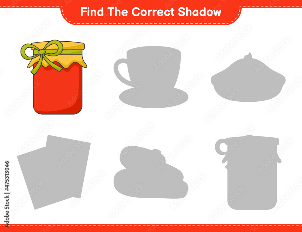 Find the correct shadow. Find and match the correct shadow of Jam ...