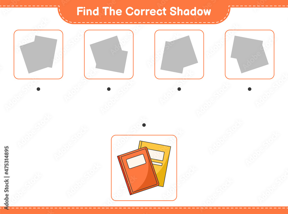 Find the correct shadow. Find and match the correct shadow of Book ...