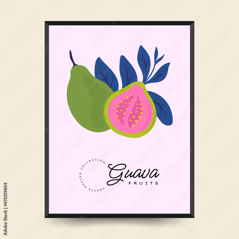 Abstract tropical fruits posters template. Modern trendy minimal style ...