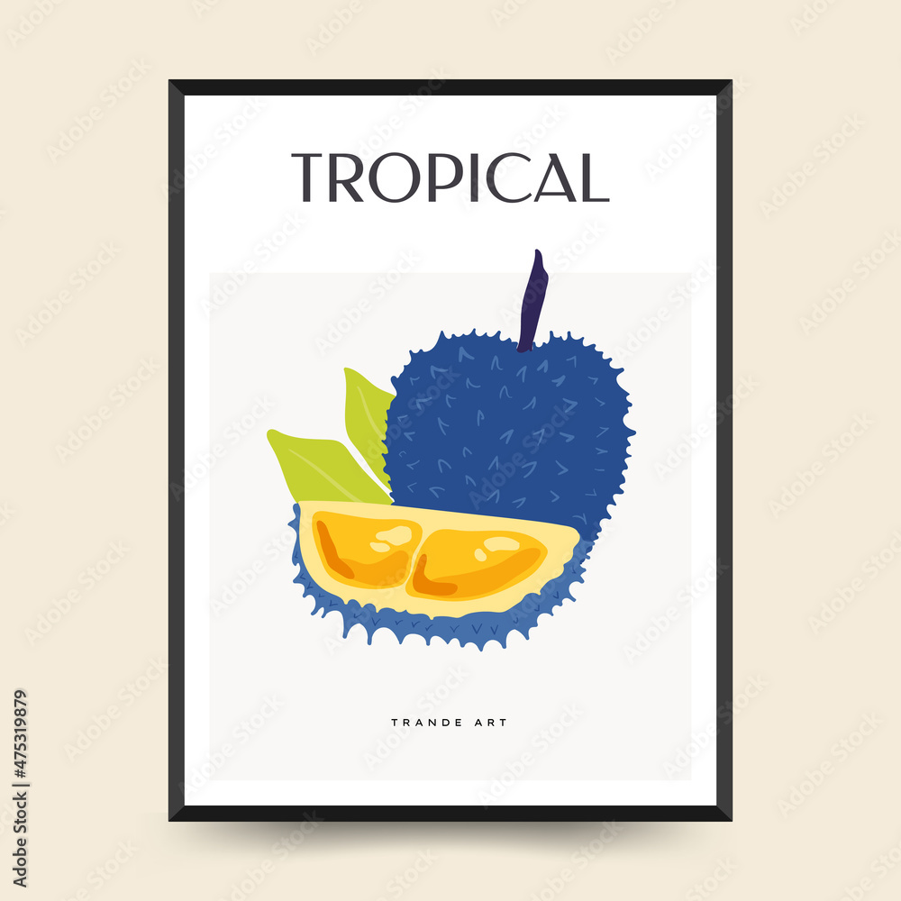 Abstract tropical fruits posters template. Modern trendy minimal style ...