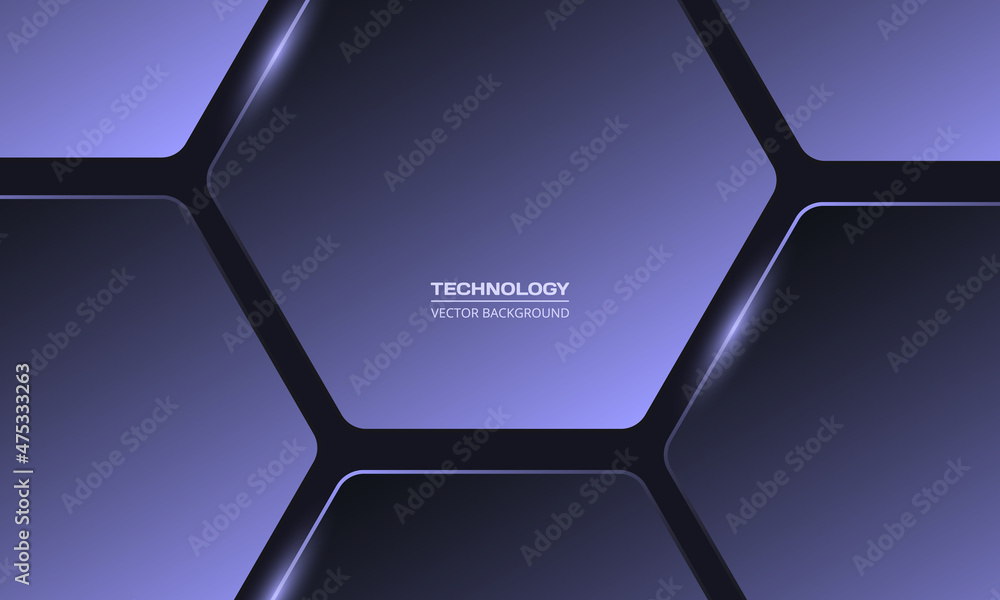 Abstract 3d technology hexagon very peri vector background. Three ...