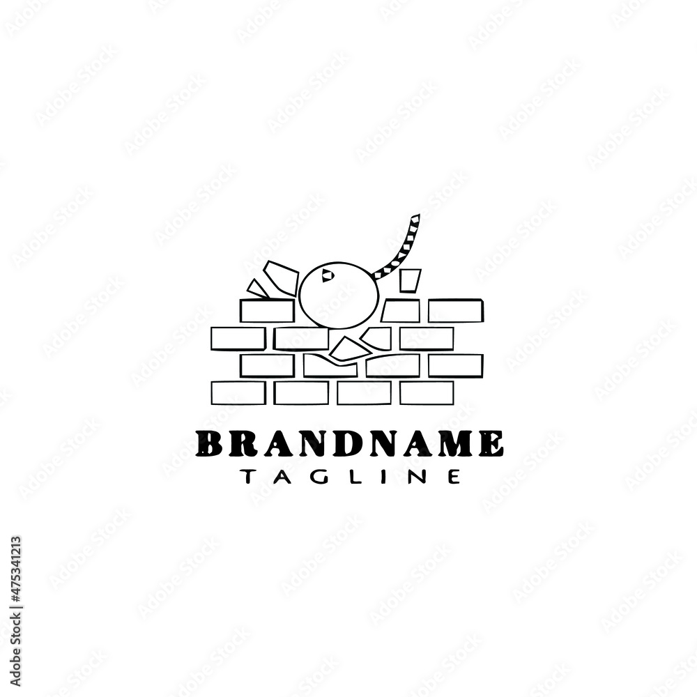 demolition logo cartoon icon design template black isolated vector ...