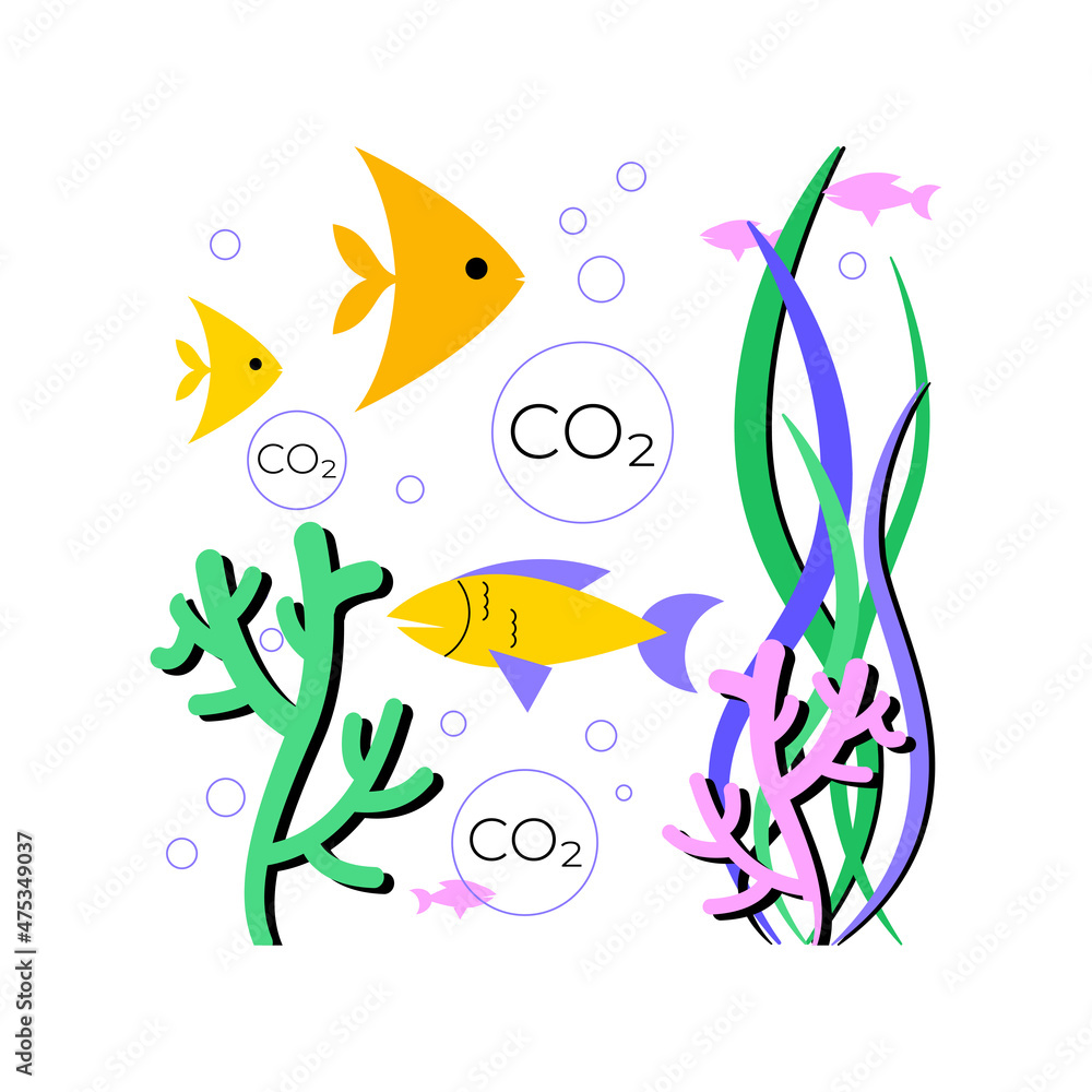 Ocean acidification abstract concept vector illustration. Environmental ...