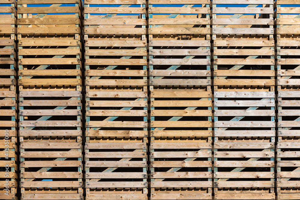 stack of wooden pallets as background Stock Photo | Adobe Stock
