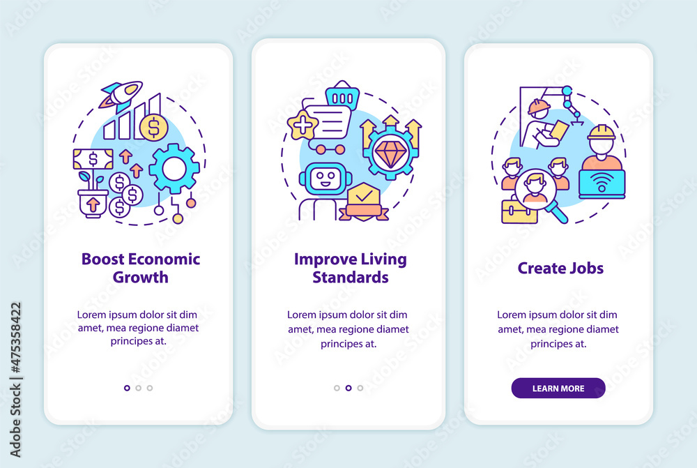 Positive automation impact on society onboarding mobile app screen ...