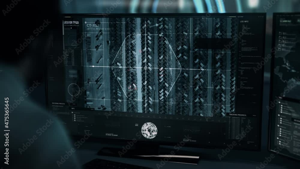 High Tech Radar System Scanning Position Of Army Tanks On Military Base ...