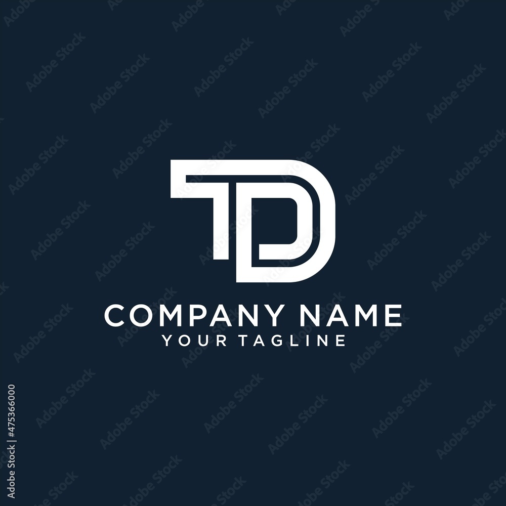 TD or DT letter logo design vector. Stock Vector | Adobe Stock