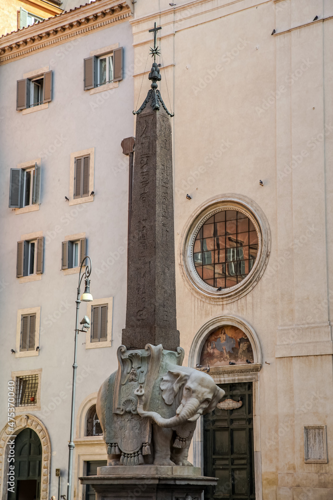 Elephant and Obelisk is a statue of an elephant carrying an obelisk ...
