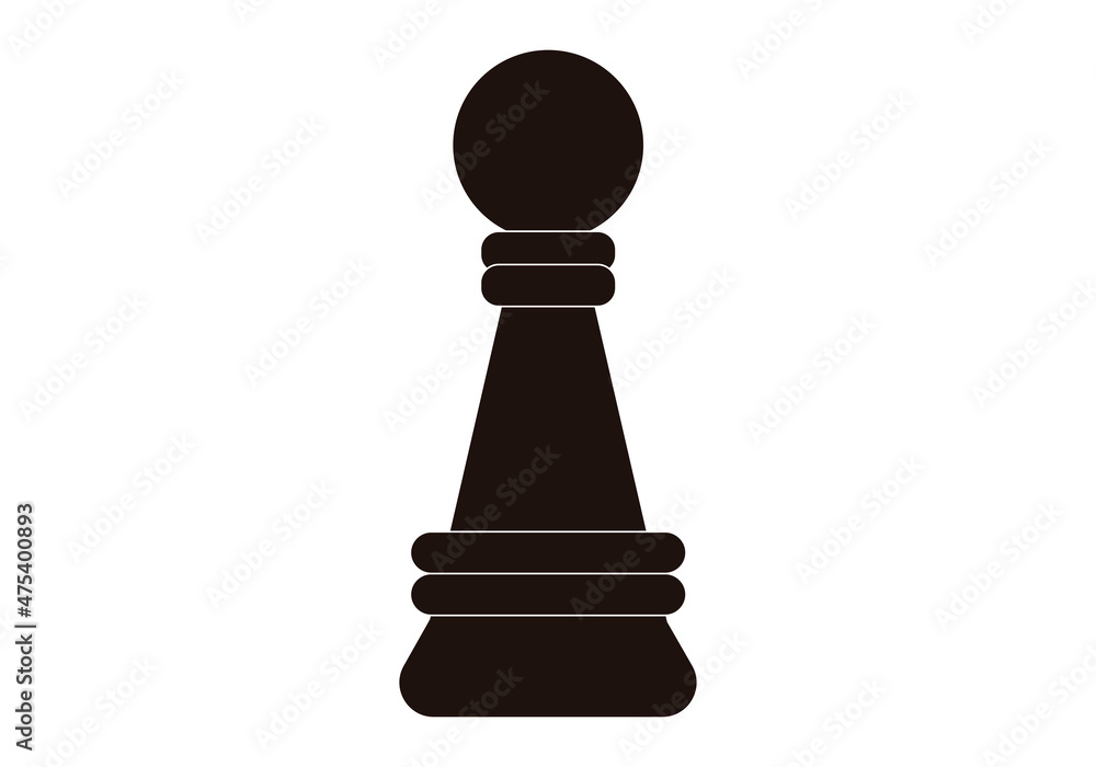 Icono negro de peón en fondo blanco. Stock Vector | Adobe Stock