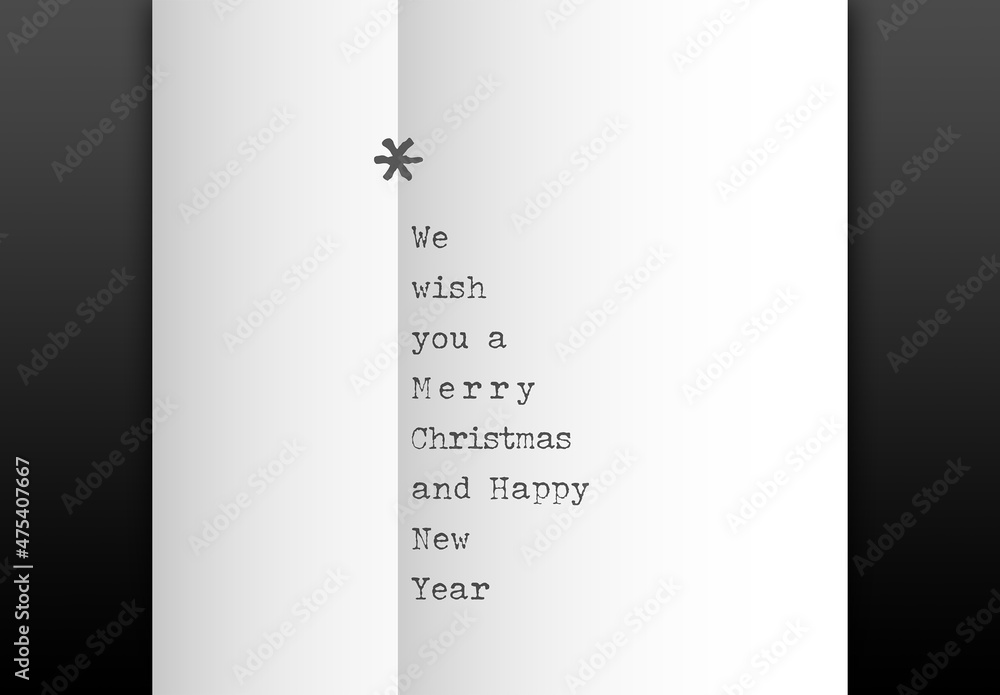 Christmas Tree Card Made from Merry Christmas Wish Text Stock Template ...