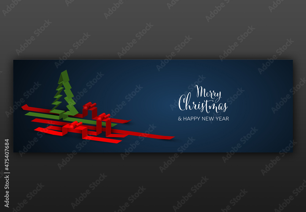 Christmas Banner Social Media Header Layout Stock Template | Adobe Stock