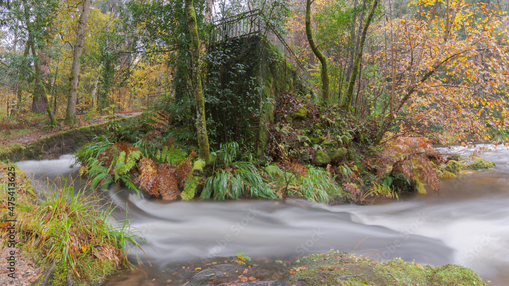 Canal que desemboca en el río Landro, Souto da Retorta, Viveiro, Lugo ...