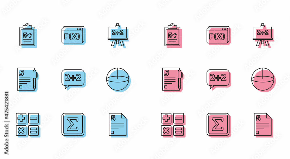 Set line Feather and inkwell, Geometric figure Square, Mathematics ...