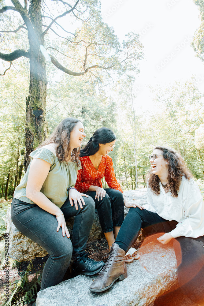 Diverse group of young adult friends people in casual outfit at the ...