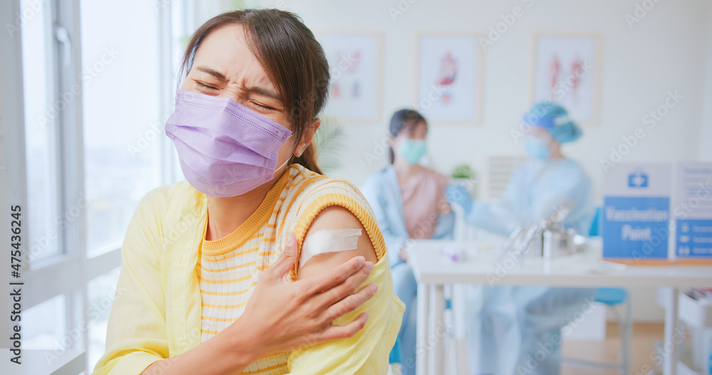 woman has vaccine injection Stock Photo | Adobe Stock