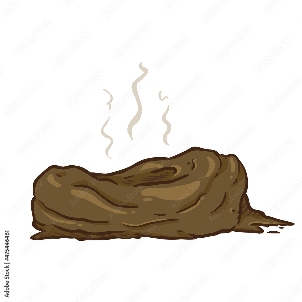 Vector Cartoon Cow Shit Illustration Stock Vector | Adobe Stock