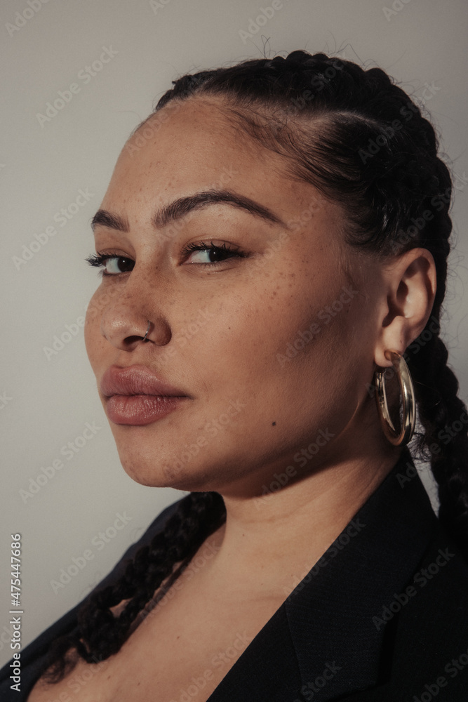 Black Model with cornrows Stock Photo | Adobe Stock