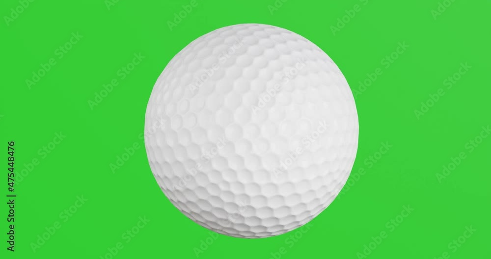 3d render of golf ball rotating in motion on green screen,Animation ...
