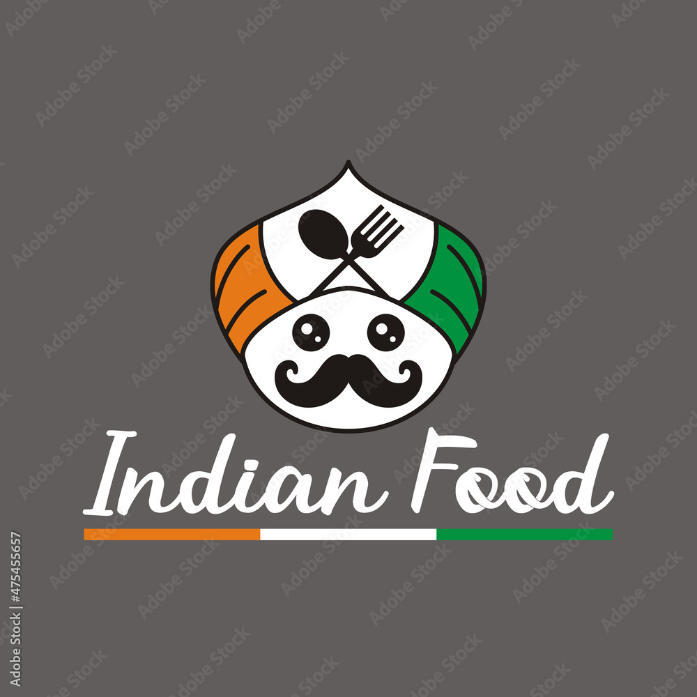 indian food logo vector illustration Stock Vector | Adobe Stock