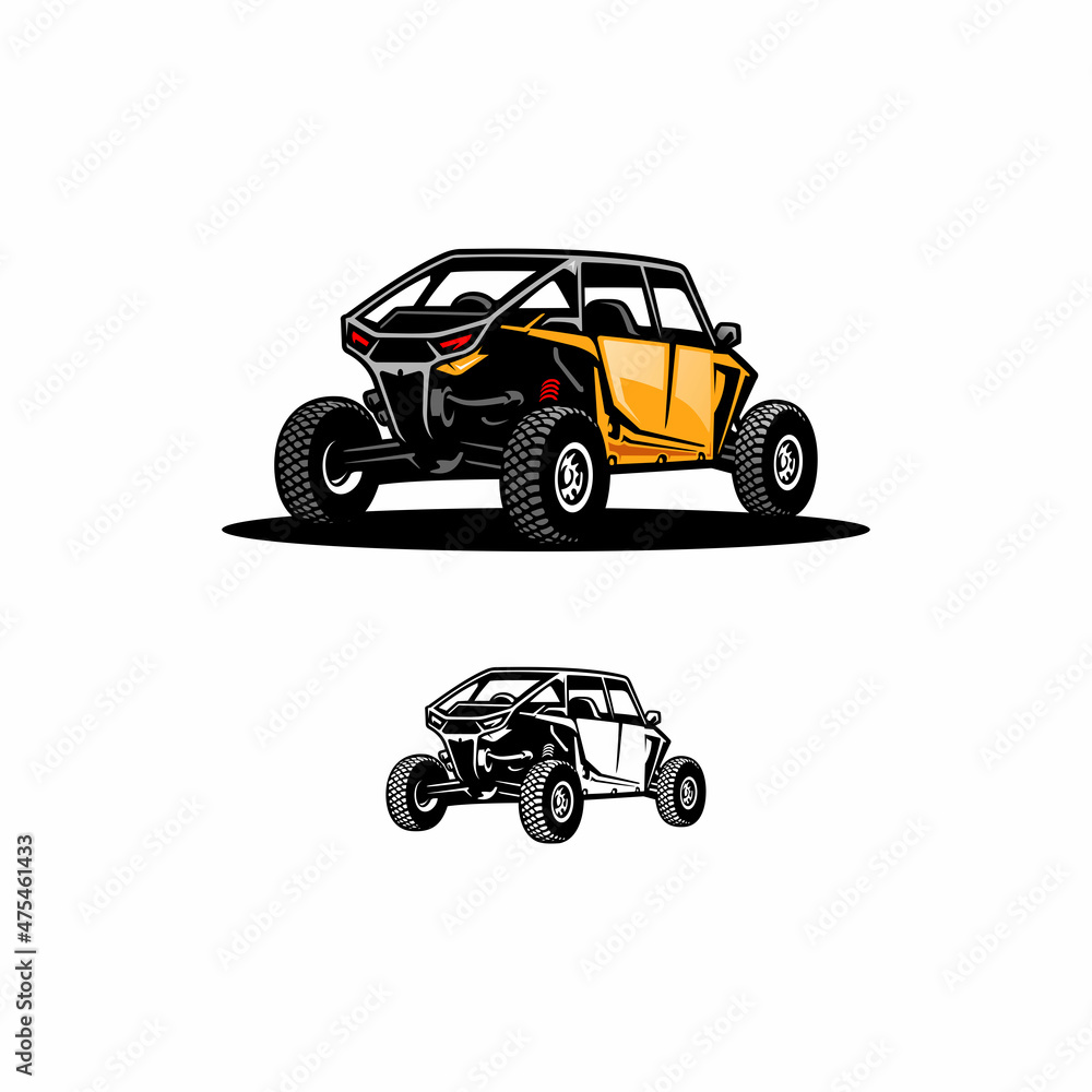 off road adventure atv - utv - buggy isolated vector Stock Vector ...