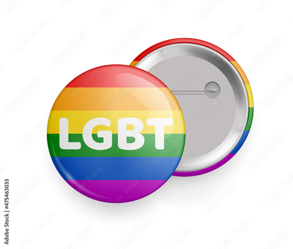 Lgbt pride symbol glossy 3d badge in rainbow colors. Homosexual pride ...