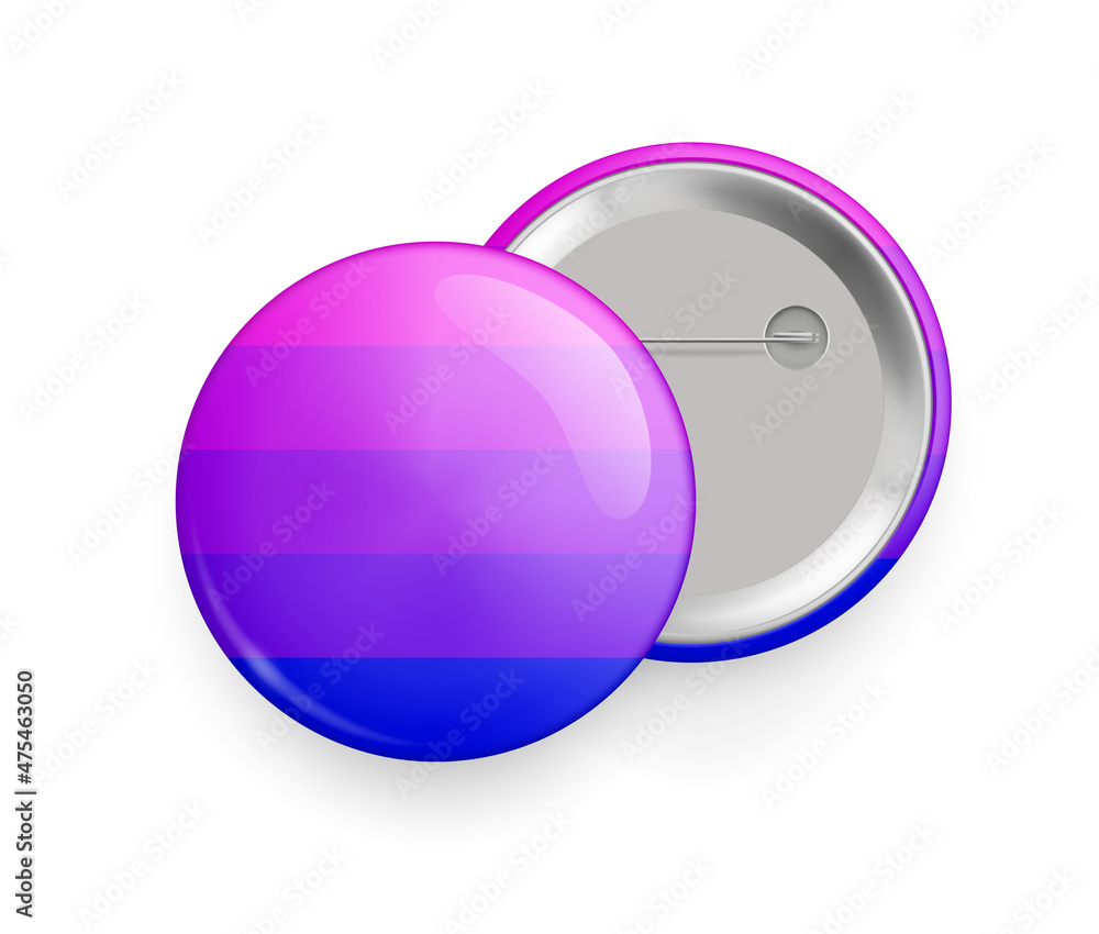 Transgender pride flag round glossy 3d badge mockup. Alternative ...